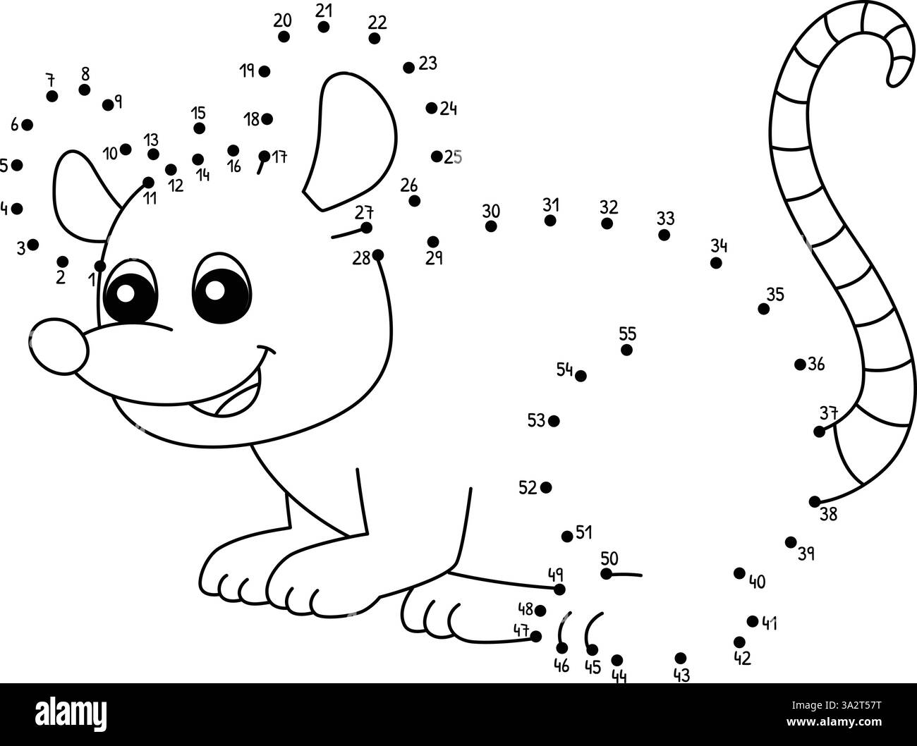 Dot to Dot Mouse Farm Animal Isolated Coloring Stock Vector Image & Art ...