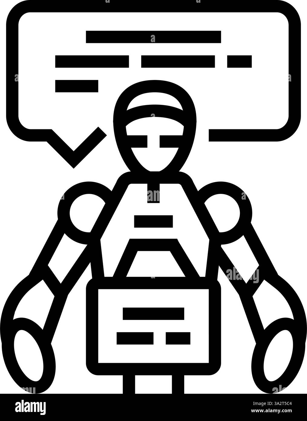 social robot assistant robotics line icon vector illustration Stock ...