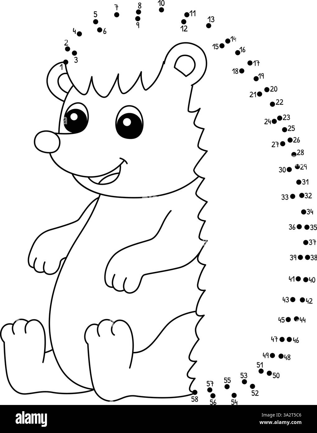 Dot to Dot Hedgehog Farm Animal Isolated Coloring Stock Vector Image & Art - Alamy