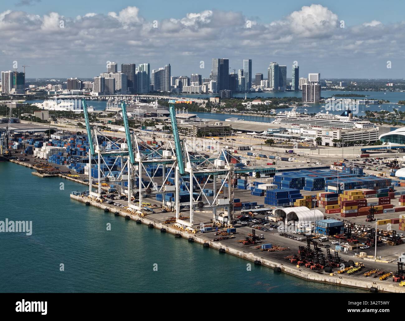 Miami, Florida - February 04, 2025: Maritime shipping. Port of Miami ...