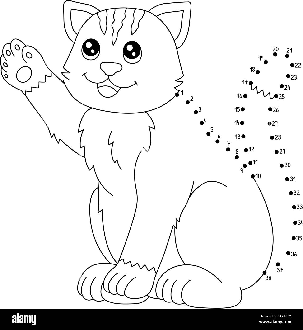 Dot to Dot Cat Farm Animal Isolated Coloring Page Stock Vector Image & Art - Alamy