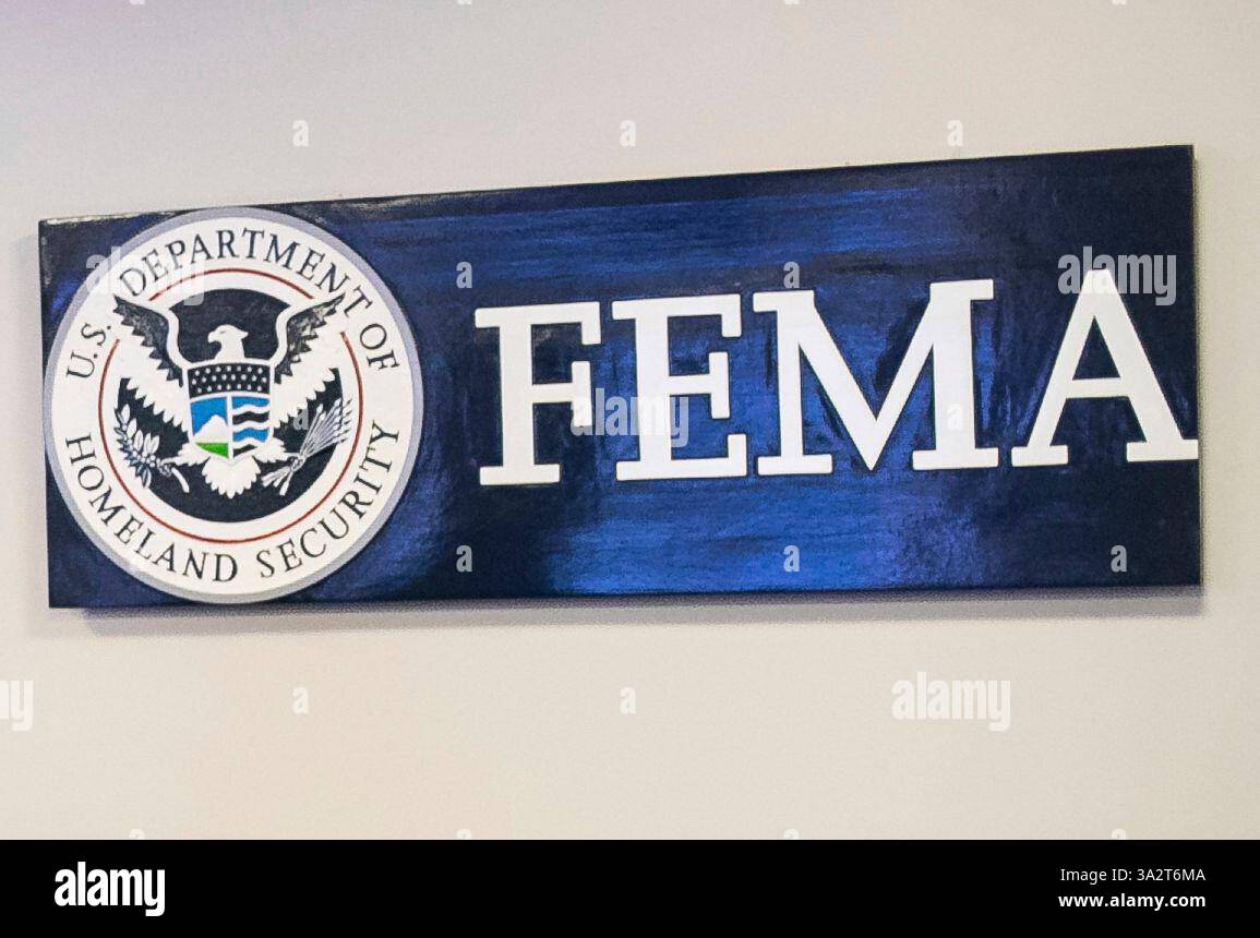 FILE - A sign for the Federal Emergency Management Agency is pictured ...