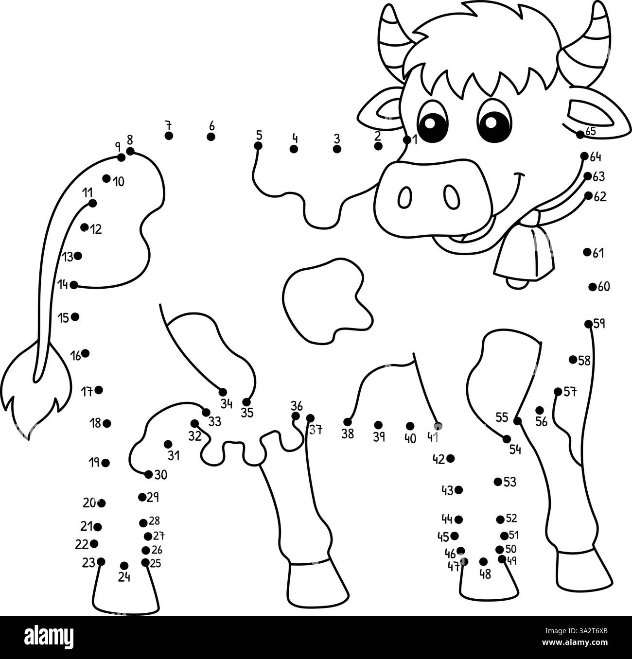 Dot to Dot Cow Farm Animal Isolated Coloring Page Stock Vector Image & Art - Alamy