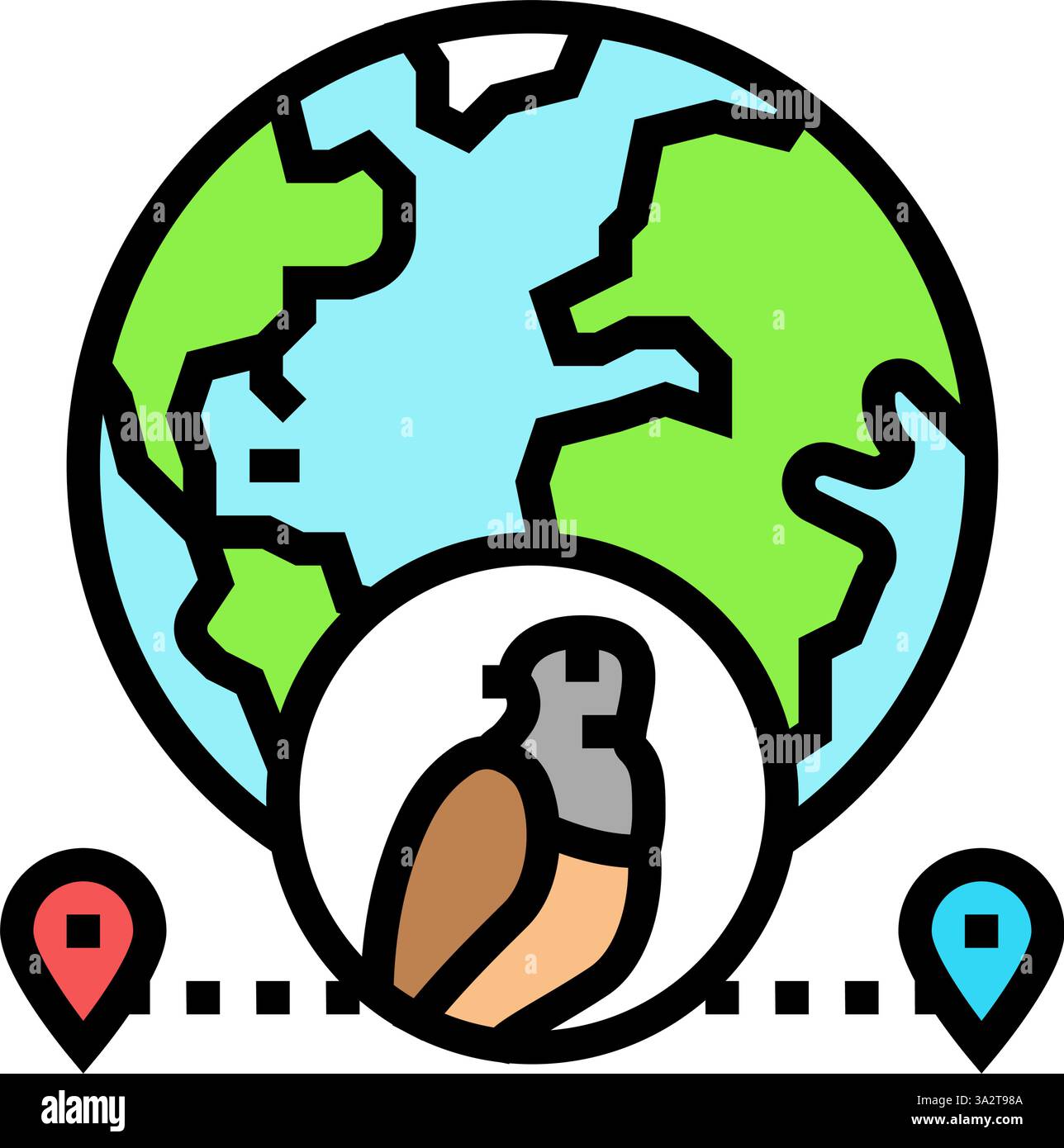 animal migration paths color icon vector illustration Stock Vector ...