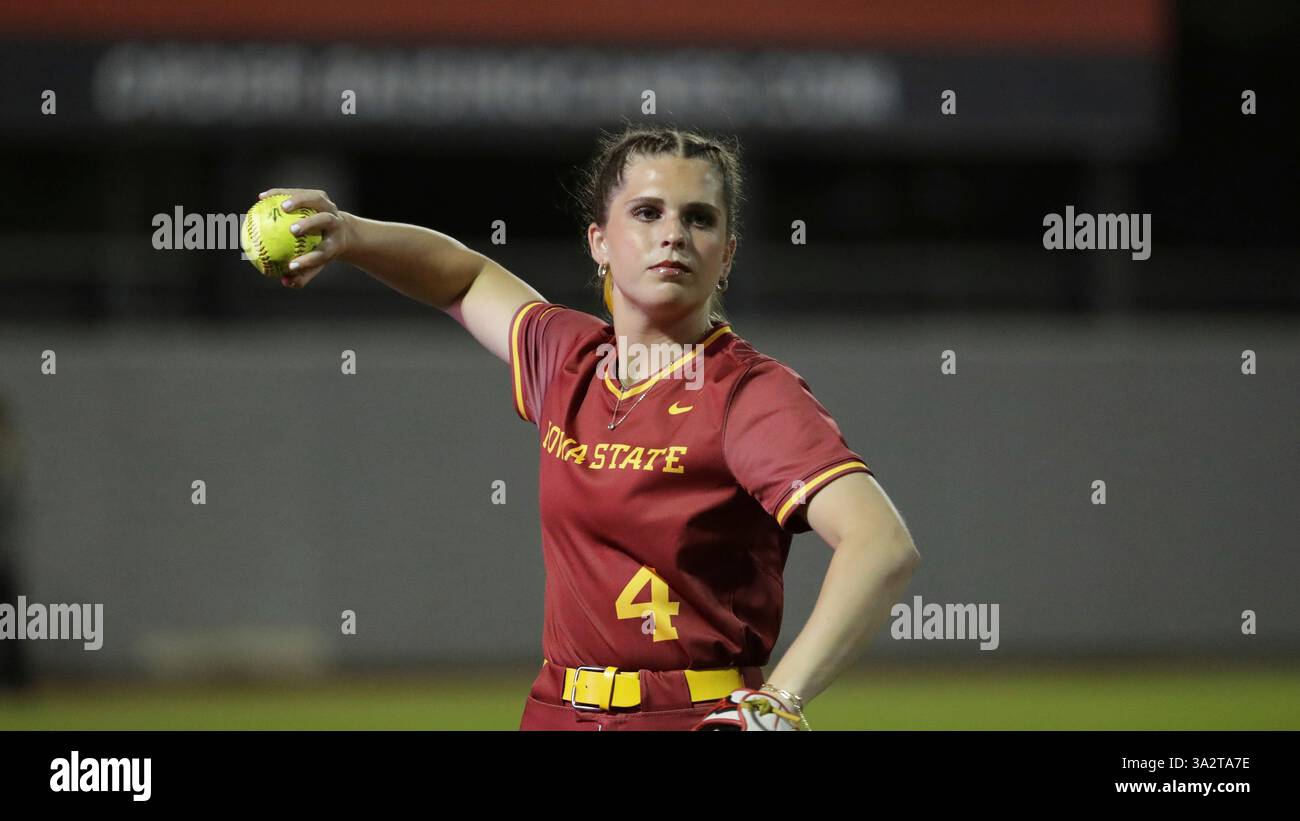 Iowa State pitcher Abby Huhn during an NCAA softball game against ...