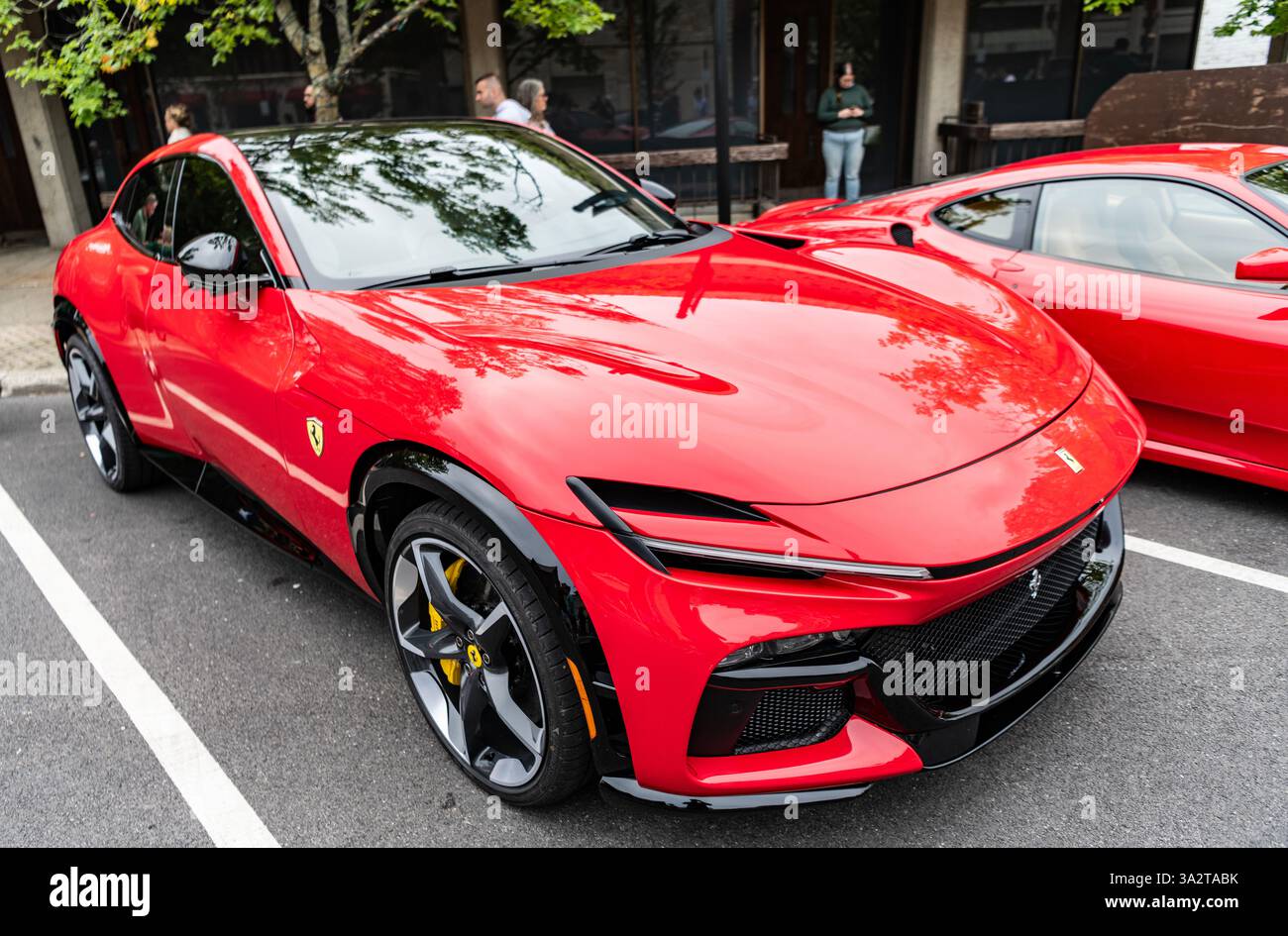 Chicago, Illinois - September 29, 2024: Ferrari Purosangue red color ...