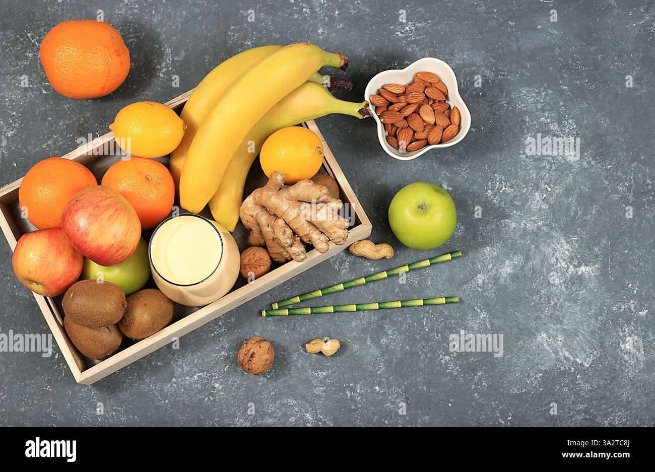 Healthy natural food for flu and colds. Select fresh fruits and ...