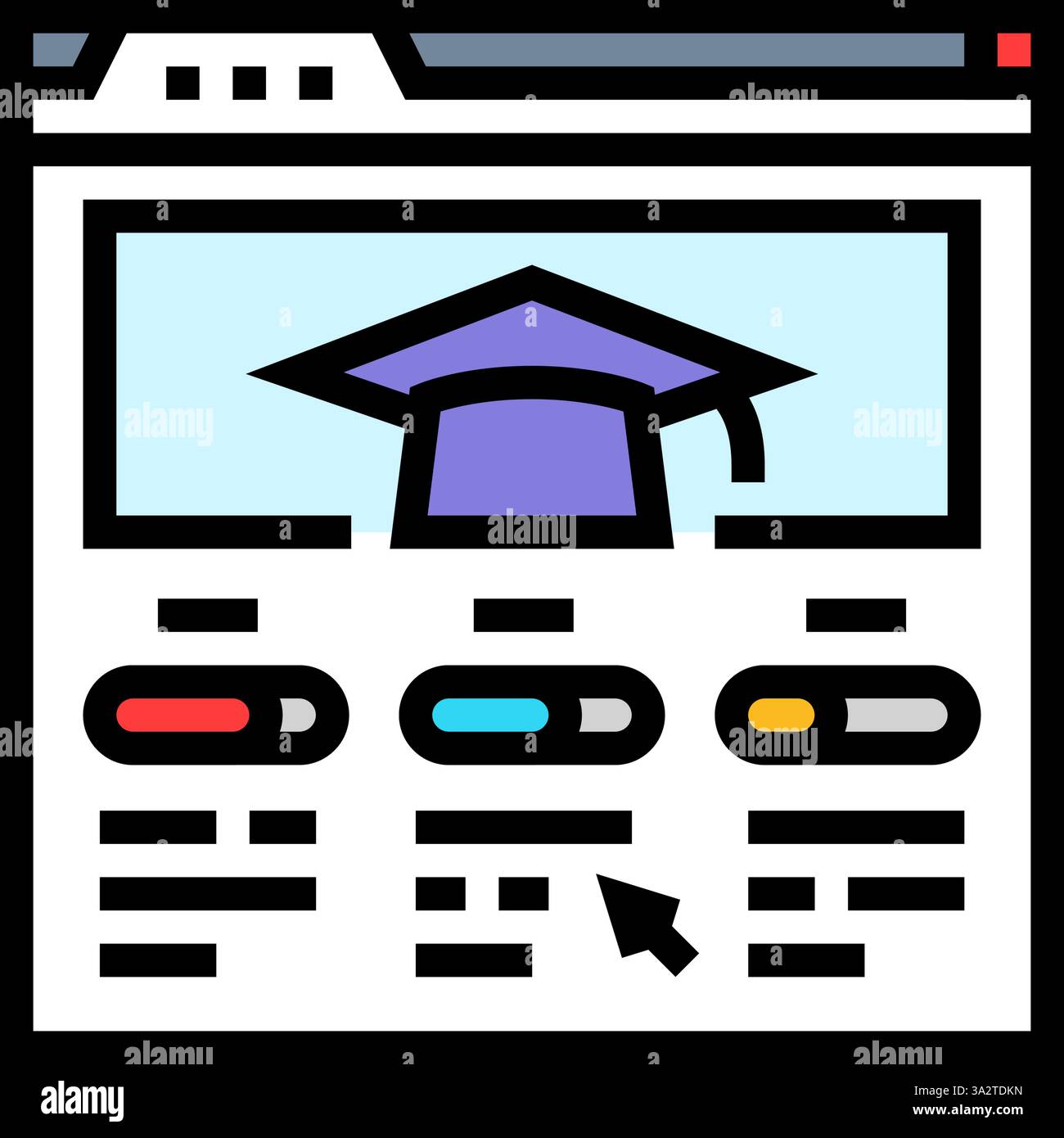 course progress bar education platform color icon vector illustration ...
