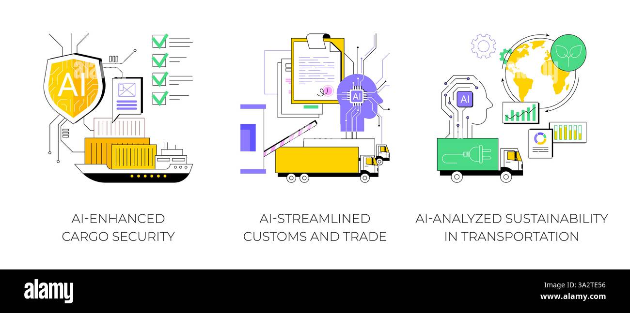 AI Technology in Logistics abstract concept vector illustrations Stock ...