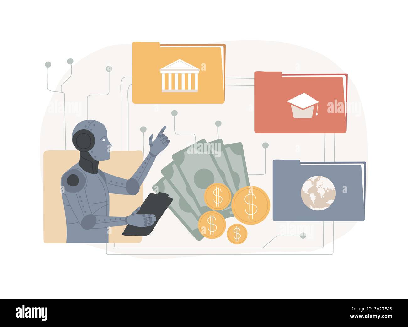 AI-Streamlined Resource Allocation abstract concept vector illustration ...