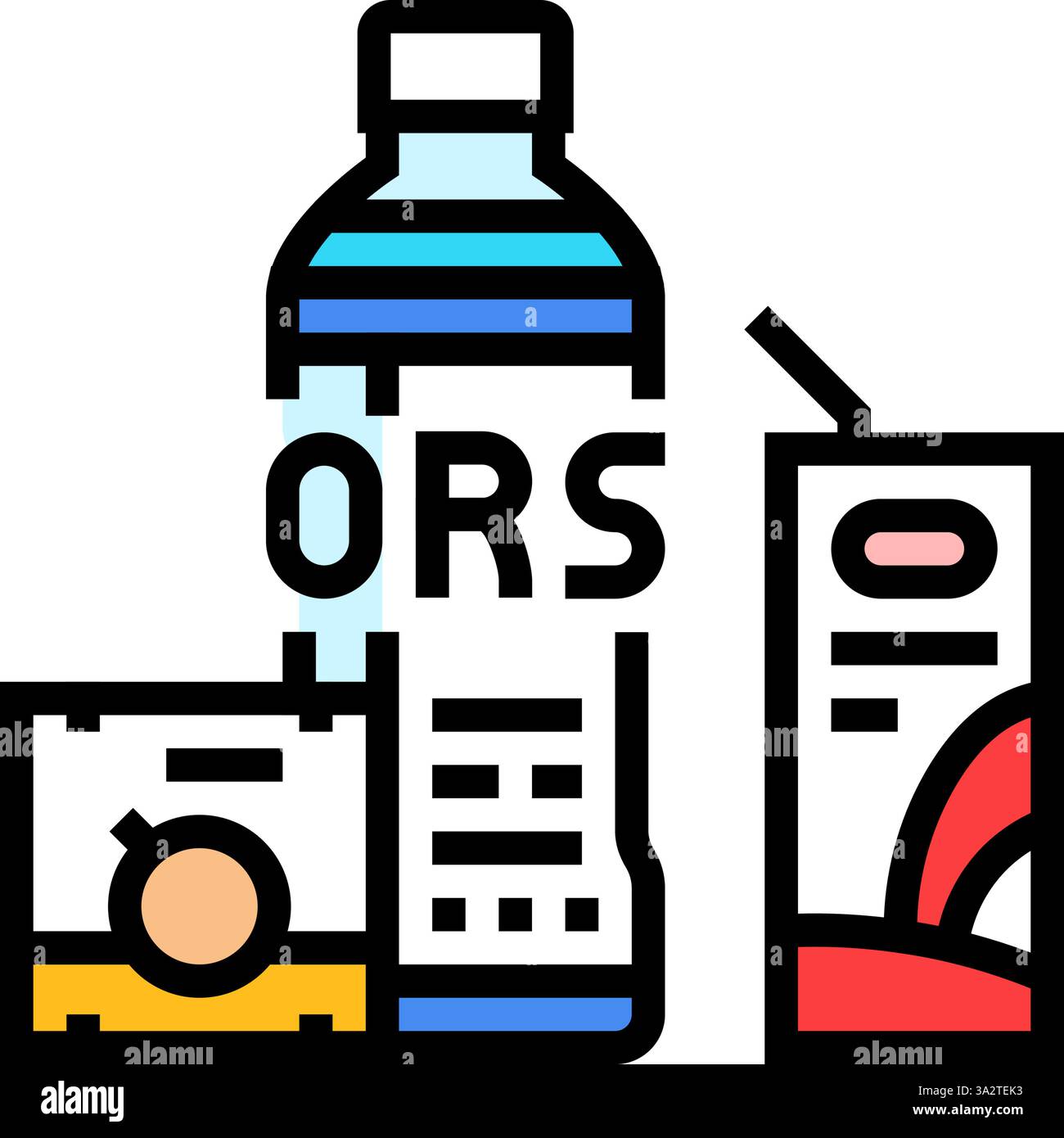 drinking oral rehydration solution color icon vector illustration Stock ...