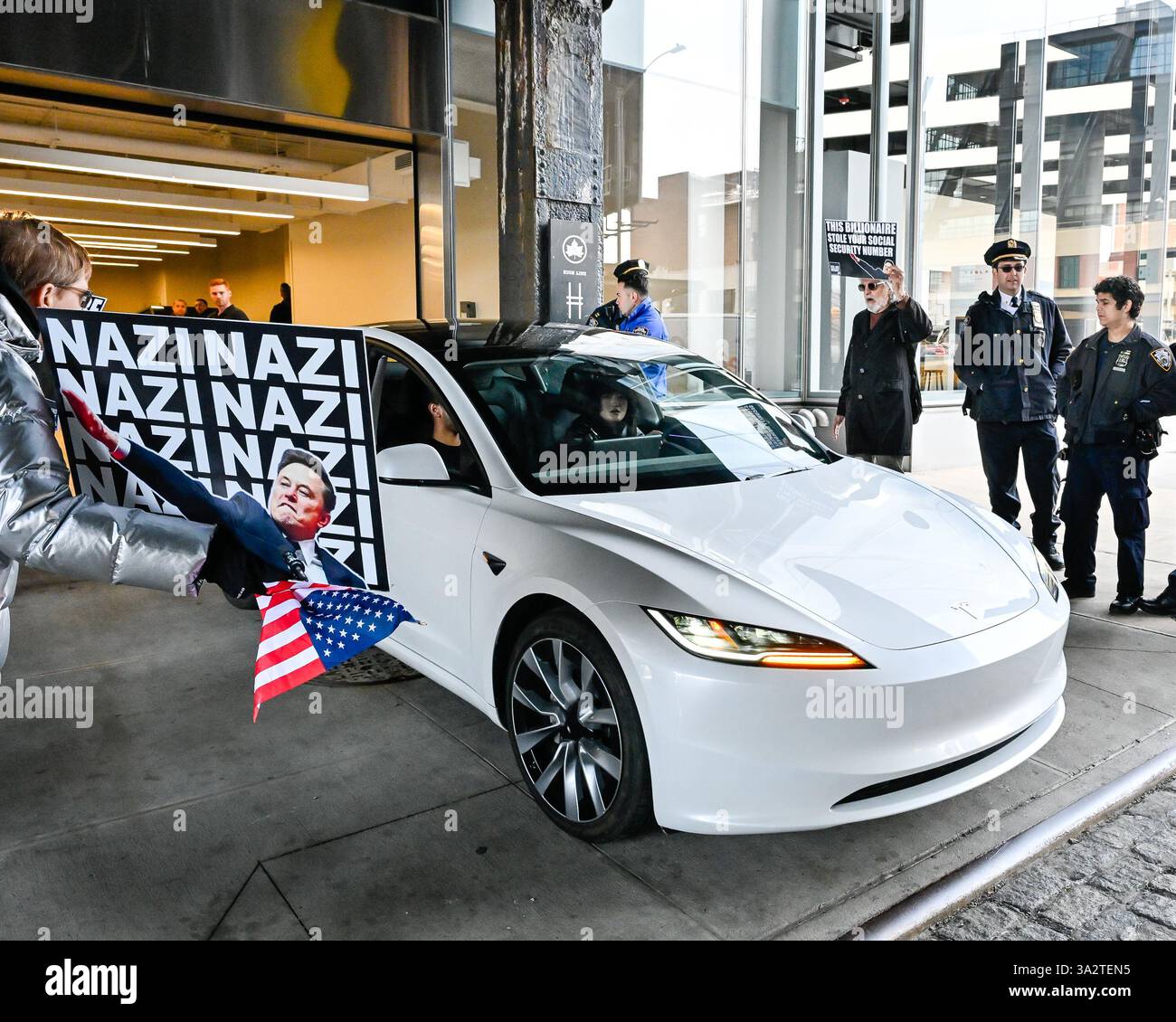 New York, USA. 13th Mar, 2025. Activists with the non-violent political ...