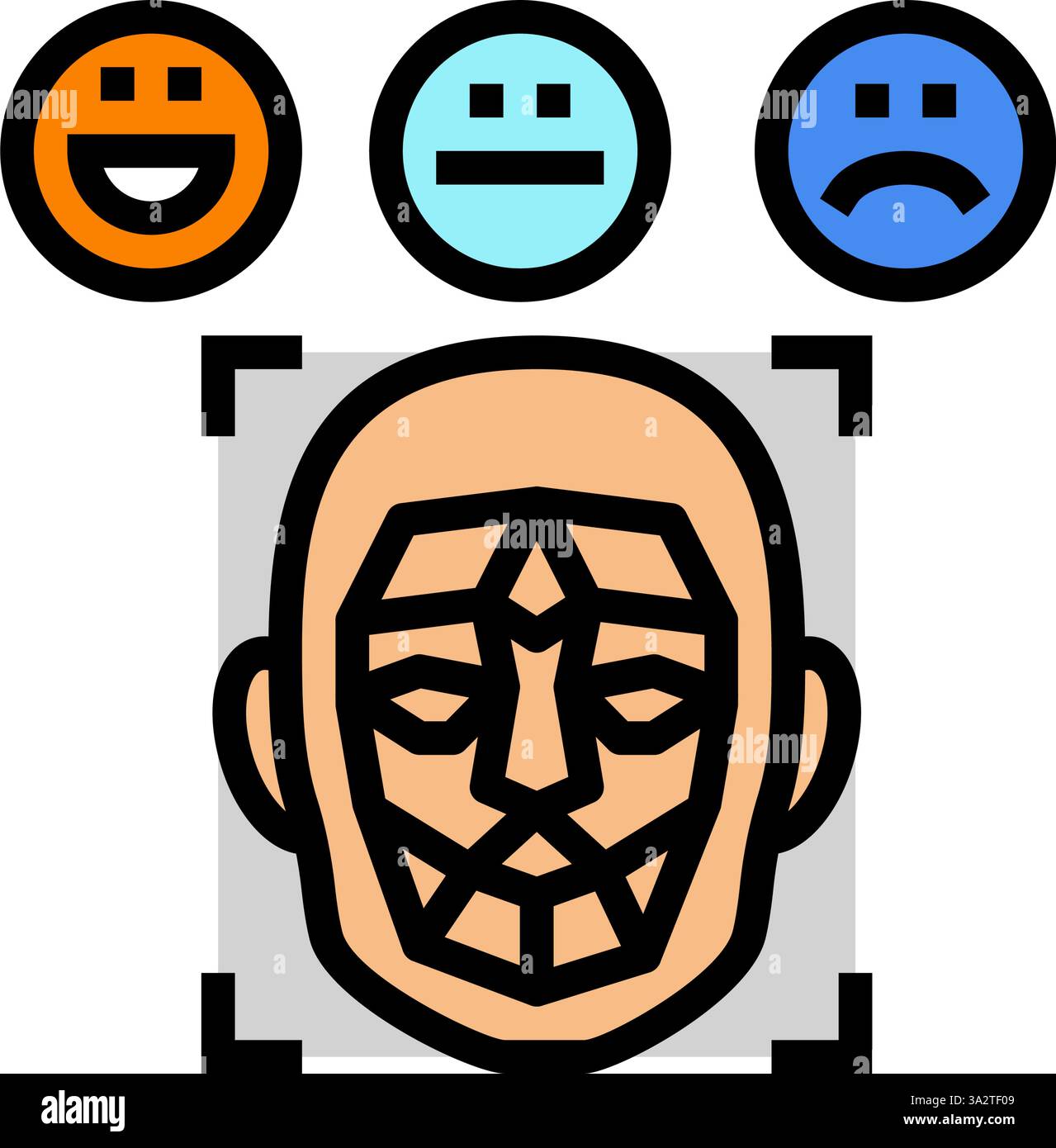 emotion detection social robotics color icon vector illustration Stock ...