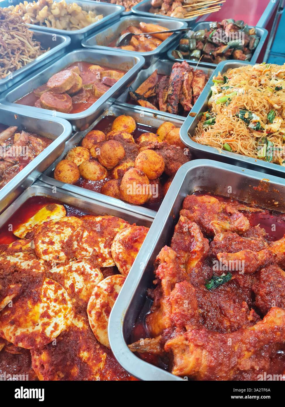 Indonesian food at a warung tegal or warteg which typically offers a ...