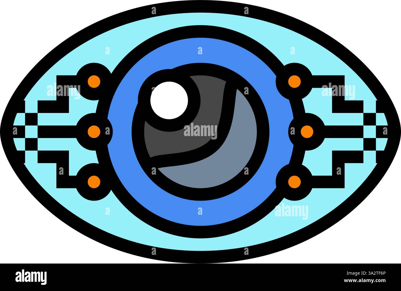 eye contact robot sensor social robotics color icon vector illustration ...