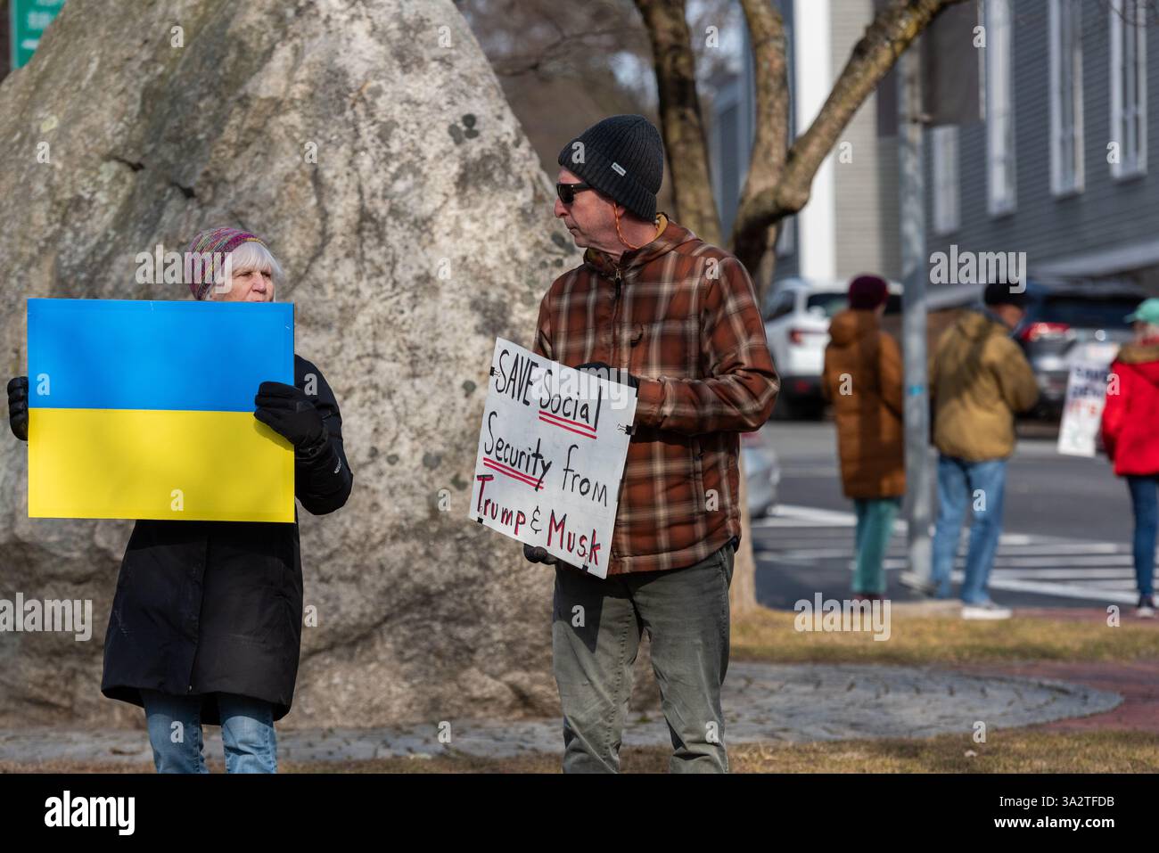 A group organized by Concord Indivisible, rallying in Concord Center ...