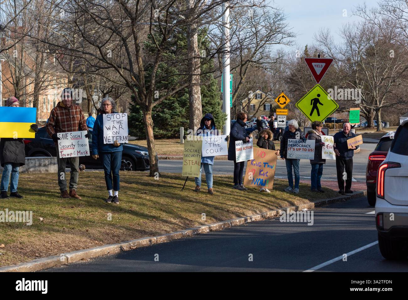 A group organized by Concord Indivisible, rallying in Concord Center ...