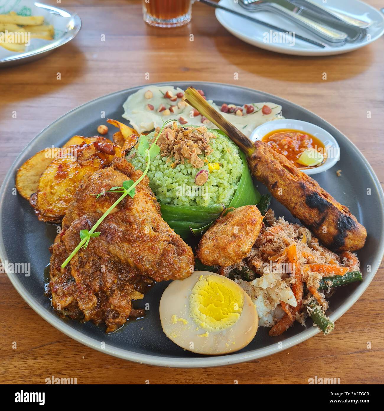 Indonesian Balinese Food - Nasi Campur Bali or Balinese mixed rice with ...