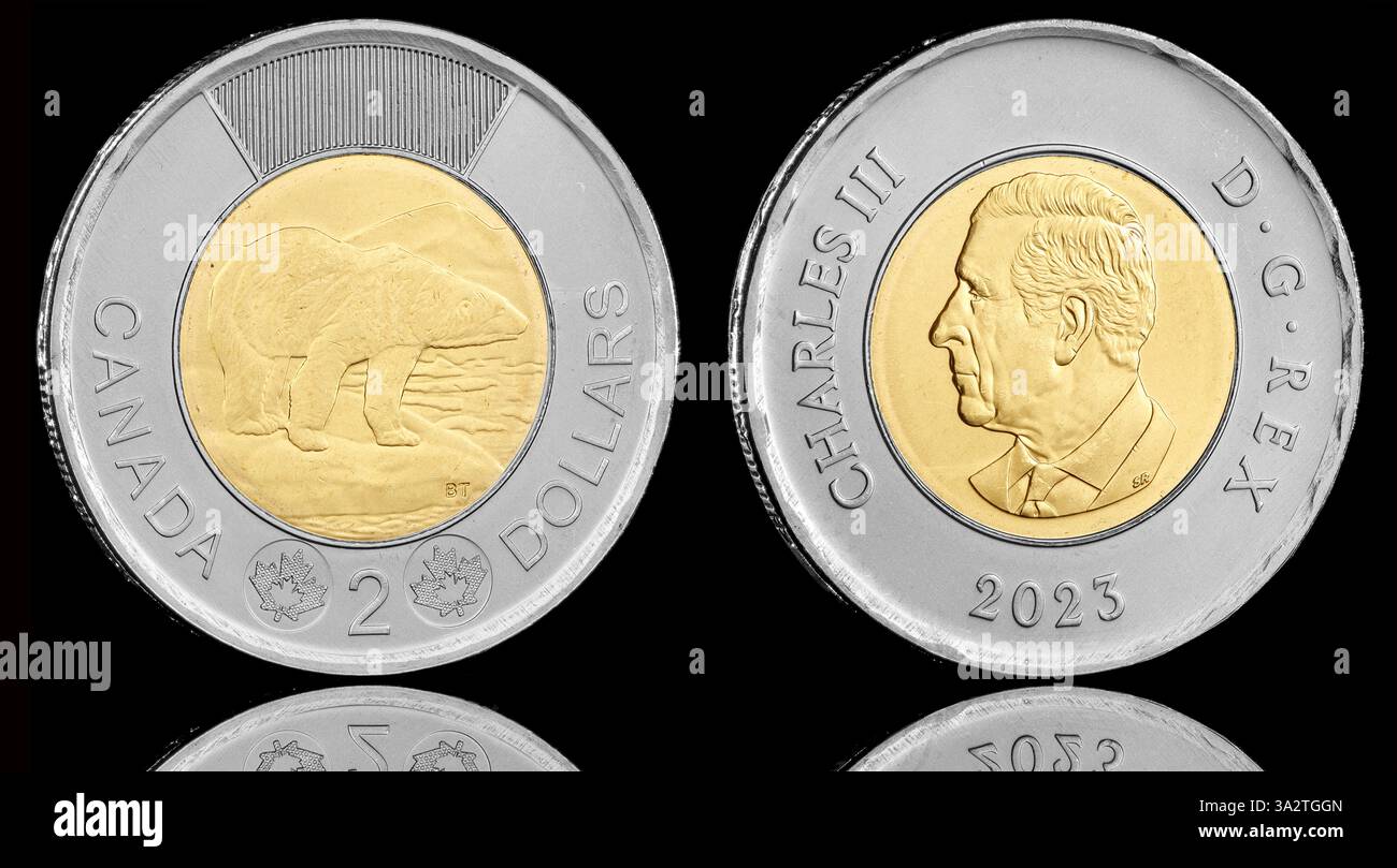 2023 Canadian King Charles III Two Dollar coin Stock Photo - Alamy