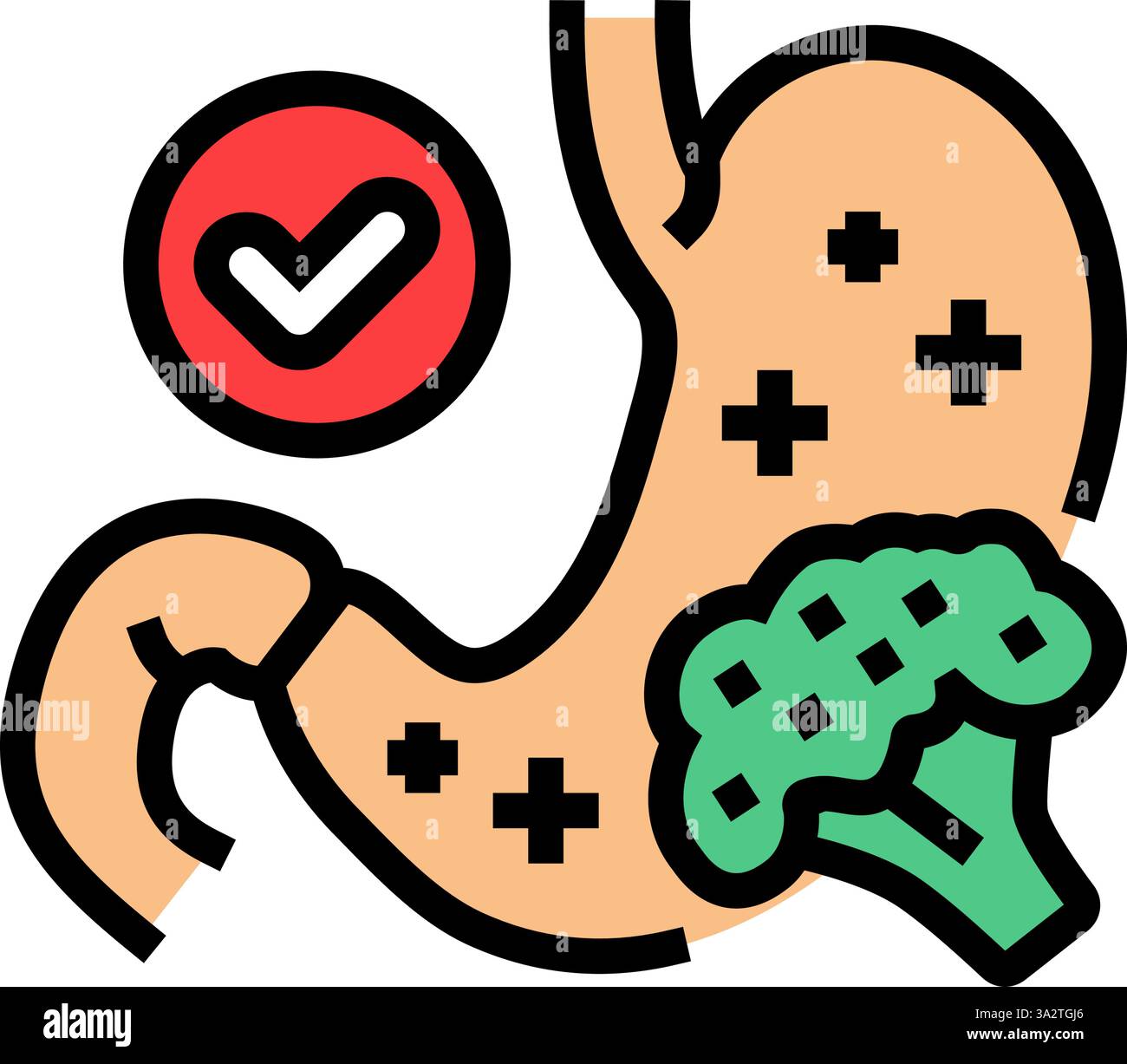 green leafy vegetable diarrhea color icon vector illustration Stock ...