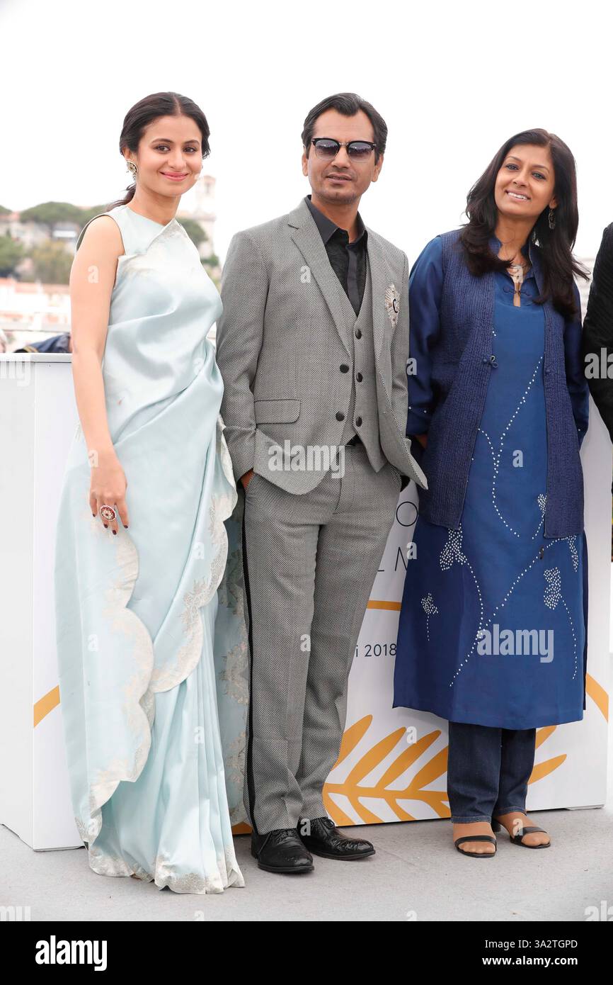 Rasika Dugal, Nawazuddin Siddiqui and Nandita Das attend the photocall ...
