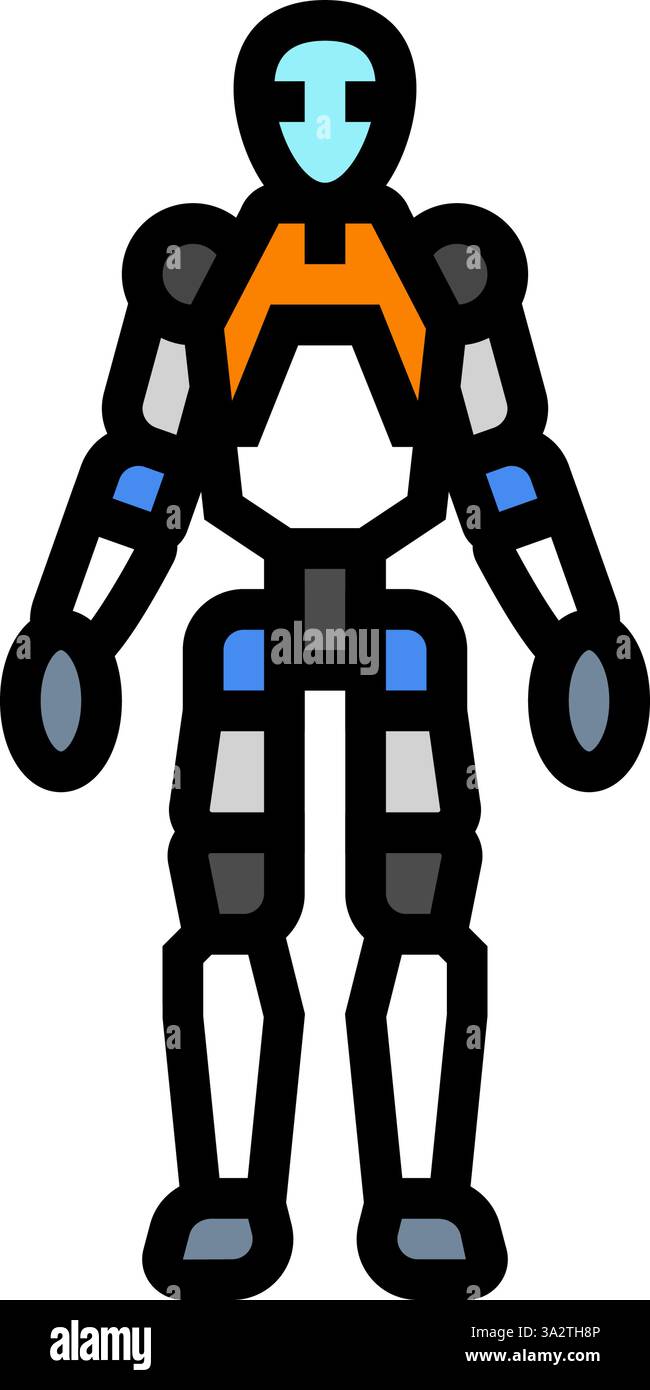 humanoid robot social robotics color icon vector illustration Stock ...