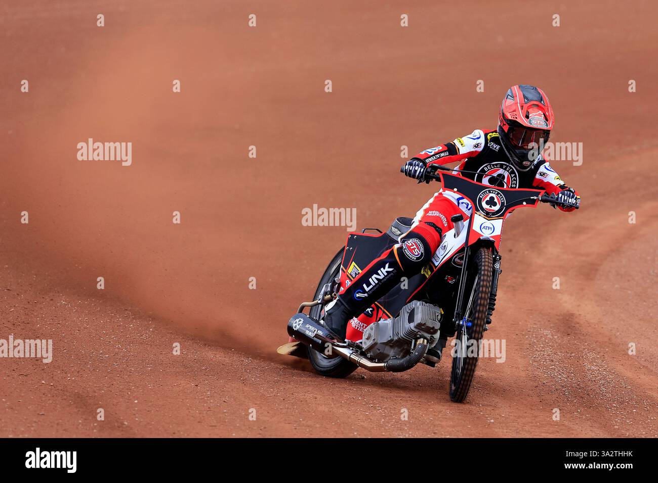 Manchester, UK. 12th Mar, 2025. Belle Vue Aces Press Day 2025 - Zach ...