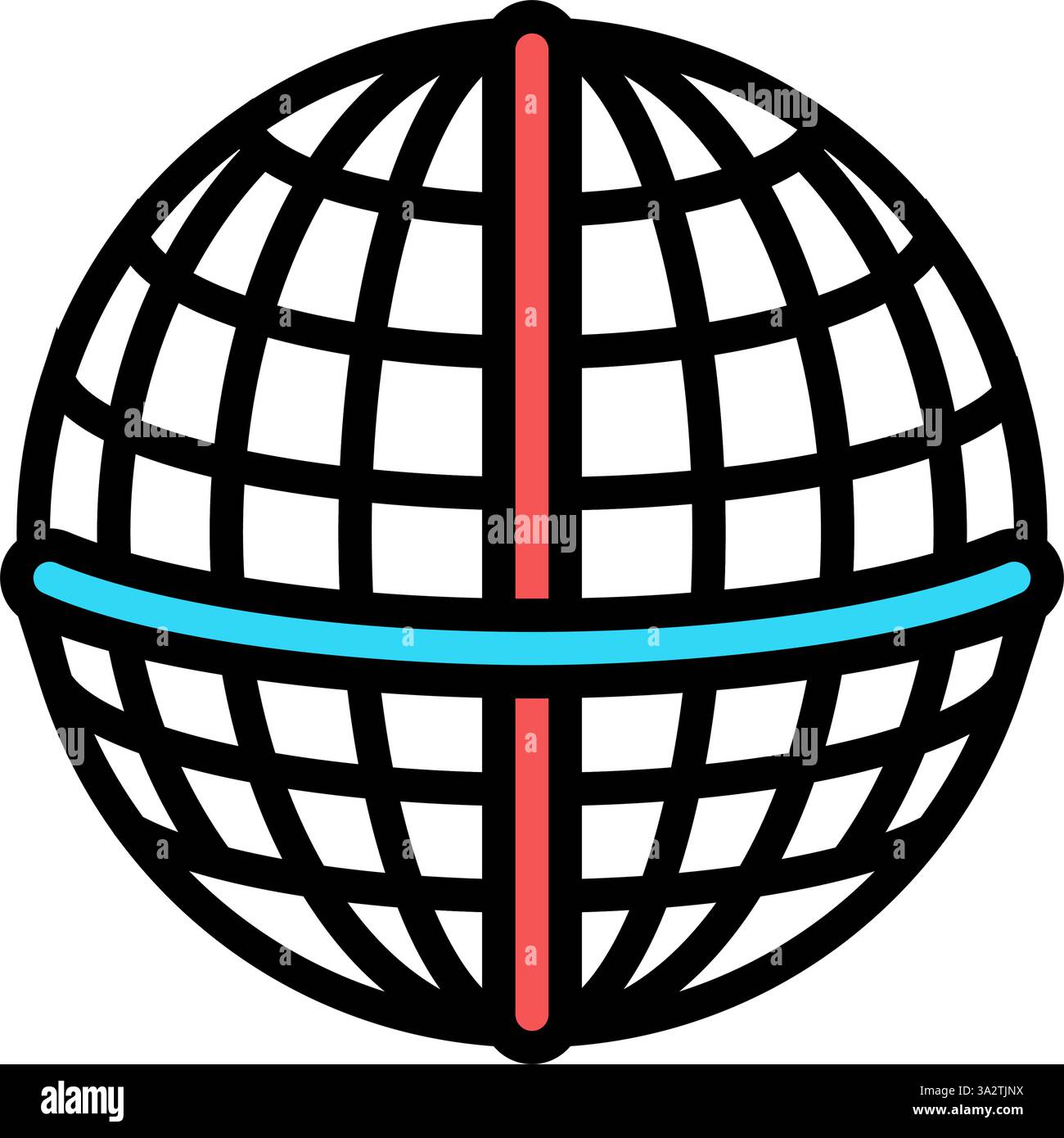 longitude and latitude lines color icon vector illustration Stock ...