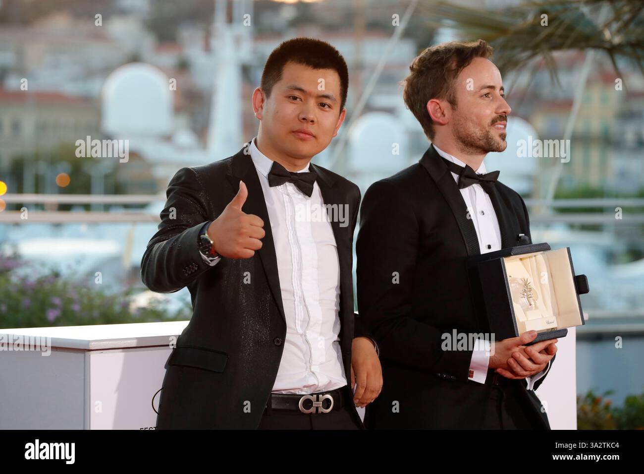 Australian director Charles Williams (R), short film Palm d'Or award ...