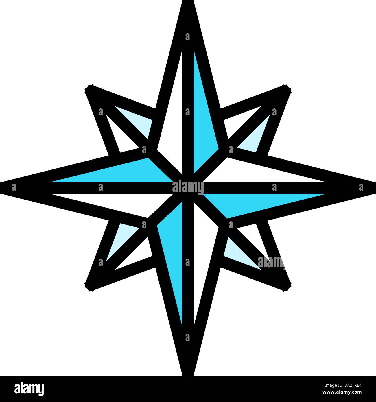 navigation star geographical discoveries color icon vector illustration ...