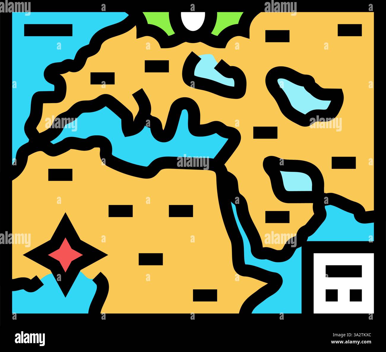 old world maps geographical discoveries color icon vector illustration ...