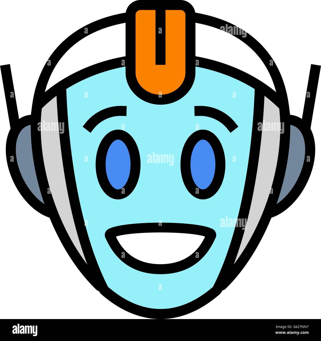 robot face smile social robotics color icon vector illustration Stock ...