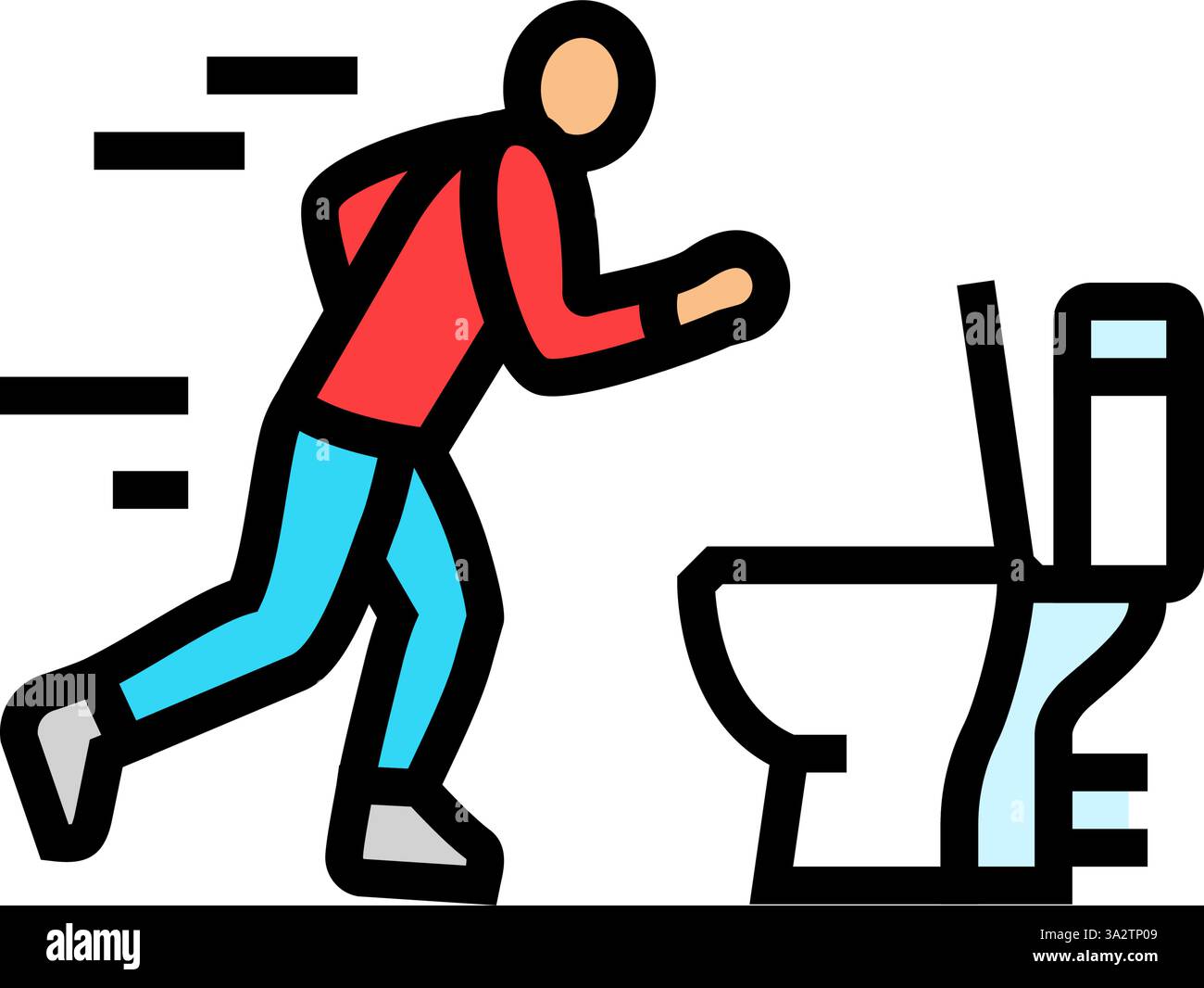 running toilet diarrhea color icon vector illustration Stock Vector ...