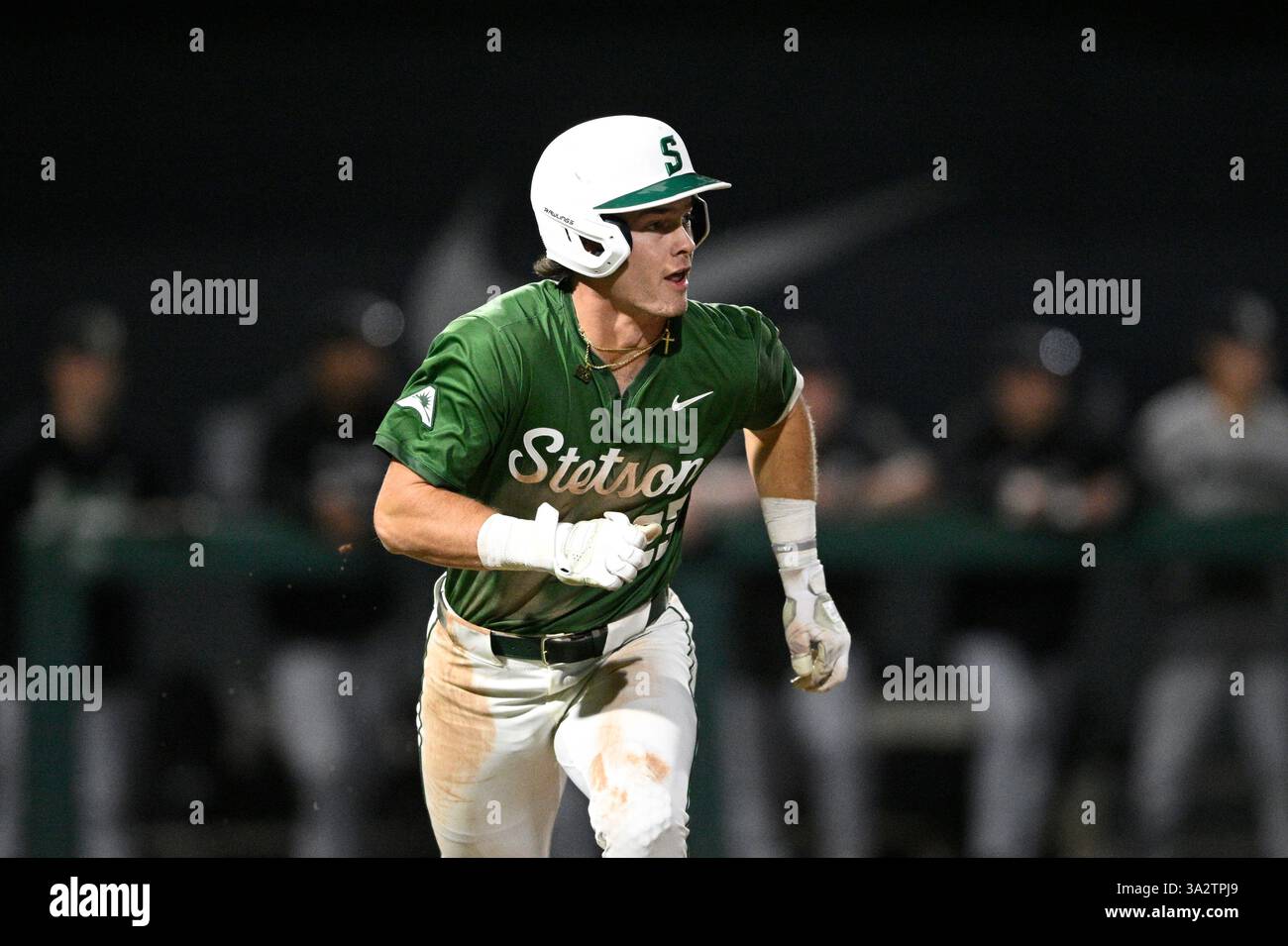 Stetson's Evan Griffis (23) runs during an NCAA college baseball game ...
