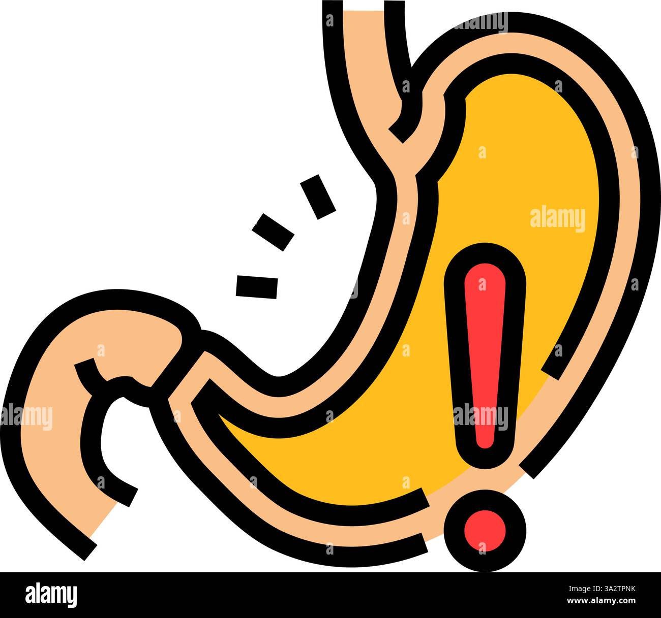 stomach pain cramping color icon vector illustration Stock Vector Image ...