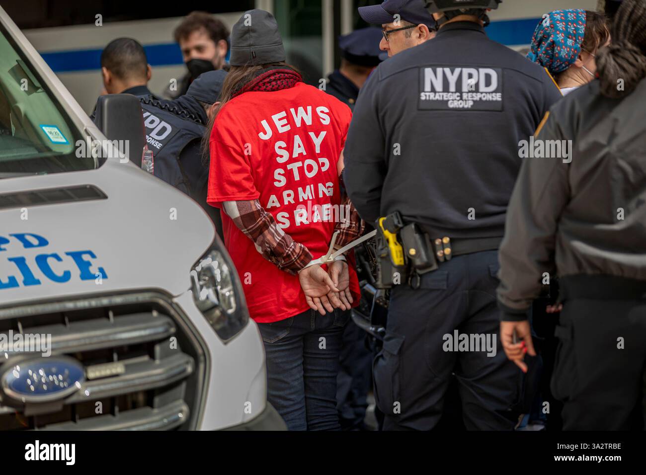 ?NEW YORK, NEW YORK - MARCH 1?3: Demonstrators are detained by NYPD ...
