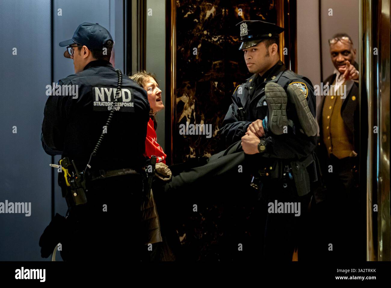 ?NEW YORK, NEW YORK - MARCH 1?3: Demonstrators are detained by NYPD ...