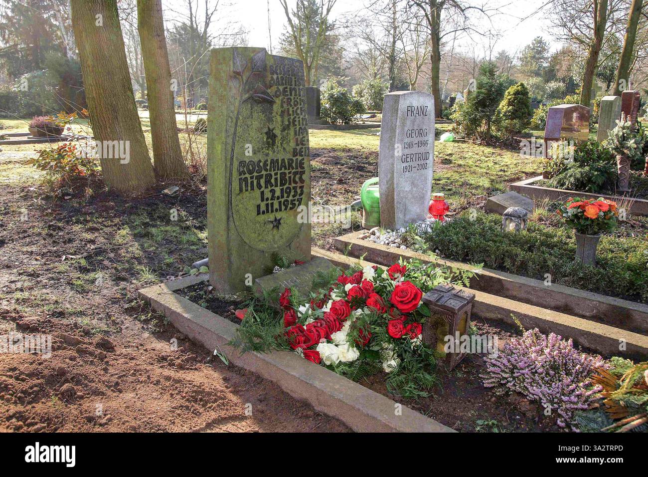 Düsseldorf 12.02.2008 Nitribittgrab Grab Rosemarie Nitribitt Grabstätte Friedhof Nordfriedhof ...