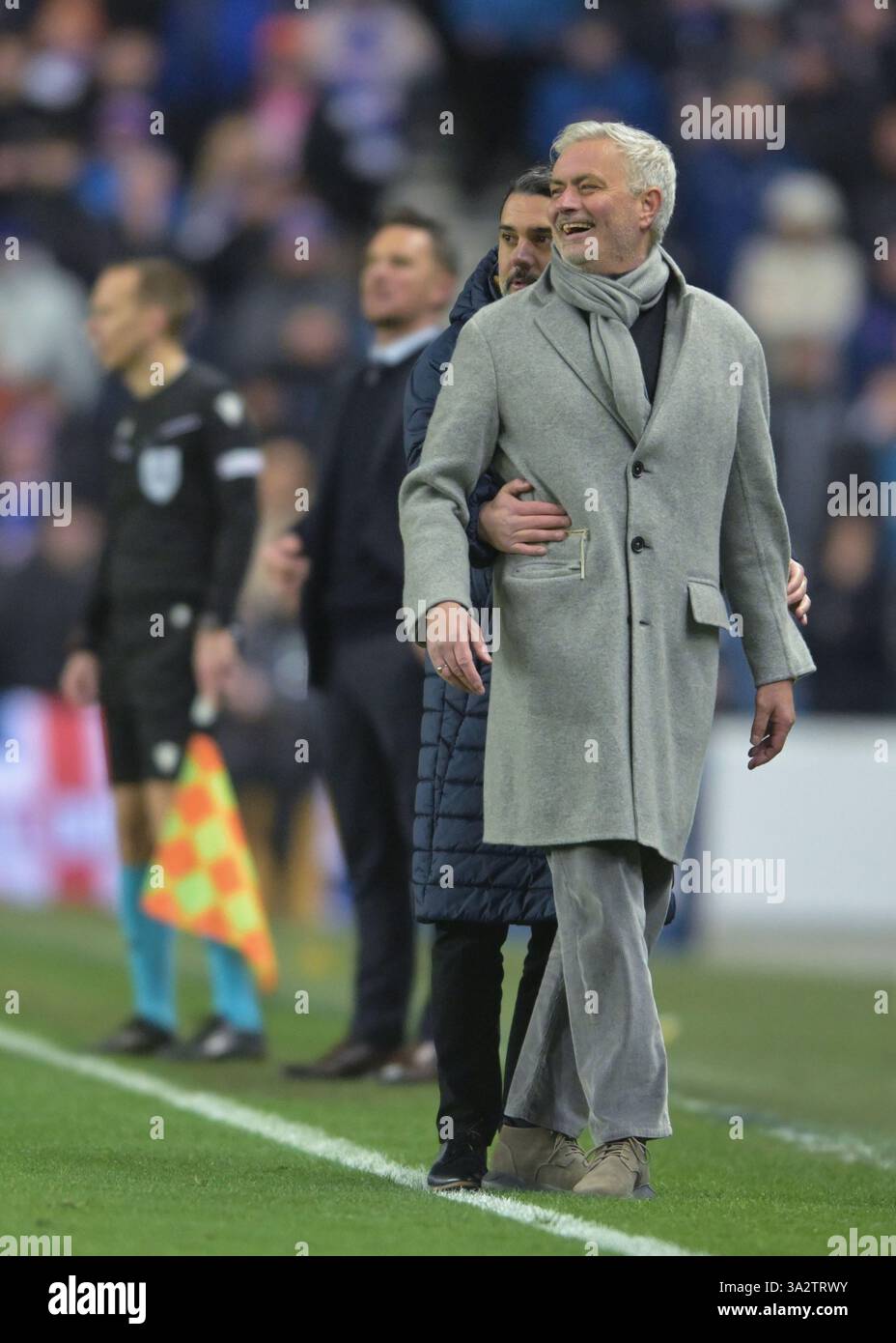 Glasgow, UK. 13th Mar, 2025. Fenerbahçe Manager José Mourinho after the ...