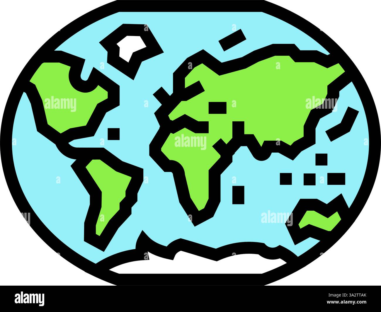 world map geographical discoveries color icon vector illustration Stock ...