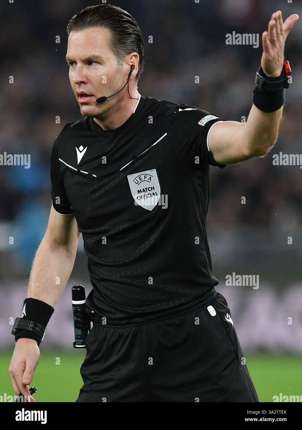 Referee Danny Makkelie during the Europa League Round of 16 2nd leg ...