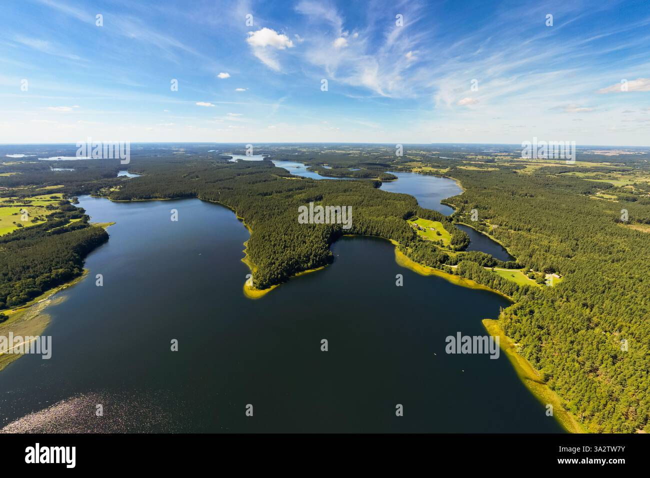 Aerial View of Labanoras Regional Park With Lakes and Forests ...