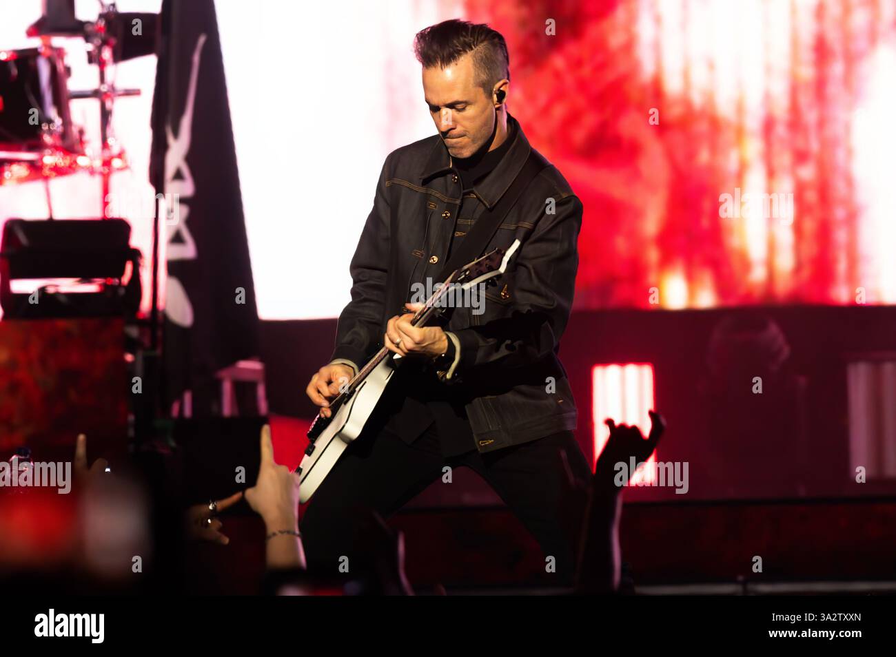 Papa Roach performing at the M&S Bank Arena in Liverpool on their 'Rise ...
