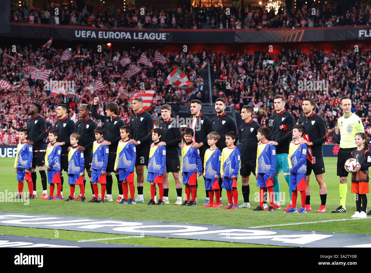 Bilbao, Spain. 13th Mar, 2025. Athletic Bilbao team group line-up ...