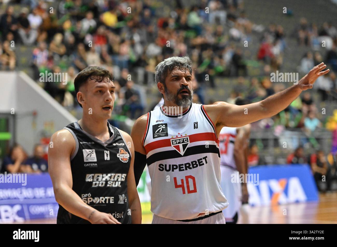 Caxias Do Sul, Brazil. 13th Mar, 2025. Images of the basketball match ...