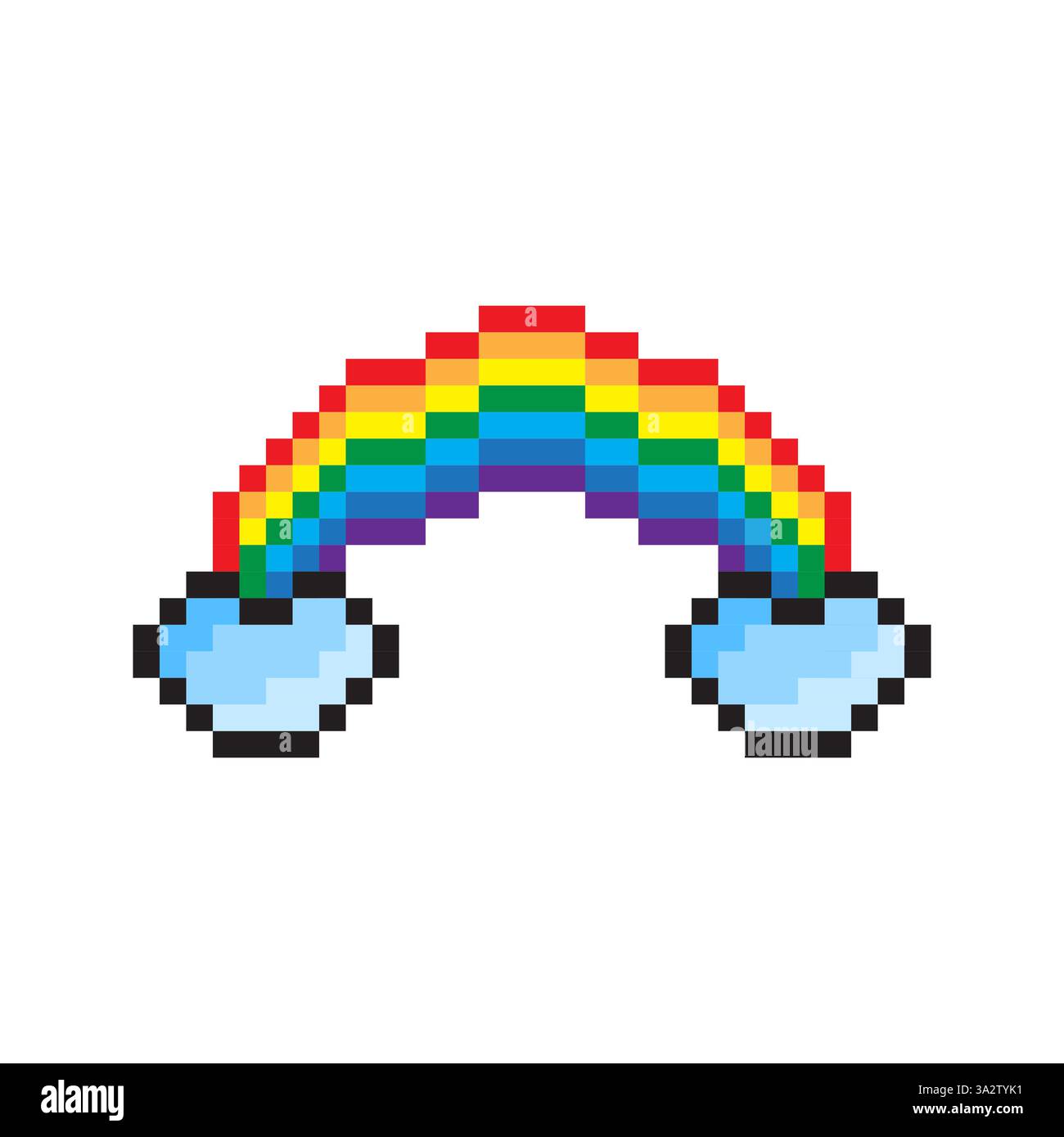 Rainbow cloud icon. Colorful sky symbol. Blue cloud base. Vector ...