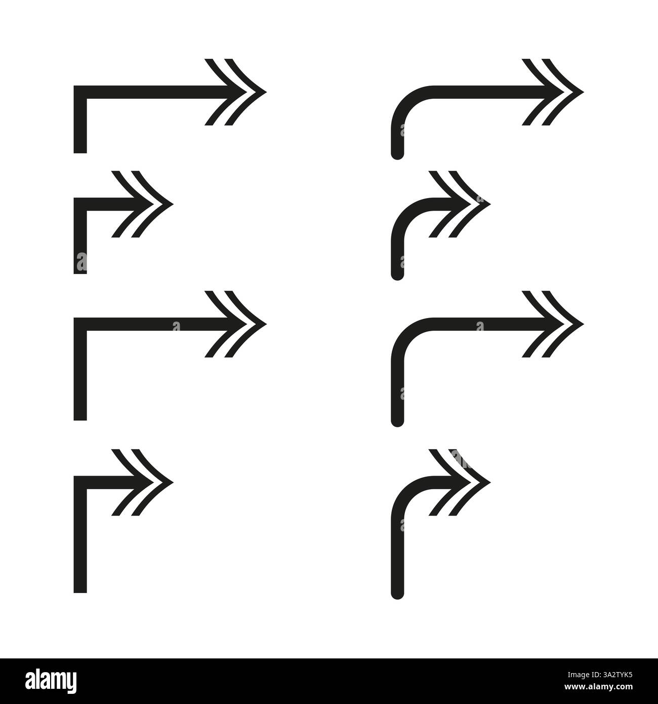 Arrow icon. Direction pointer symbol. Navigation path illustration. Vector guide sign Stock ...