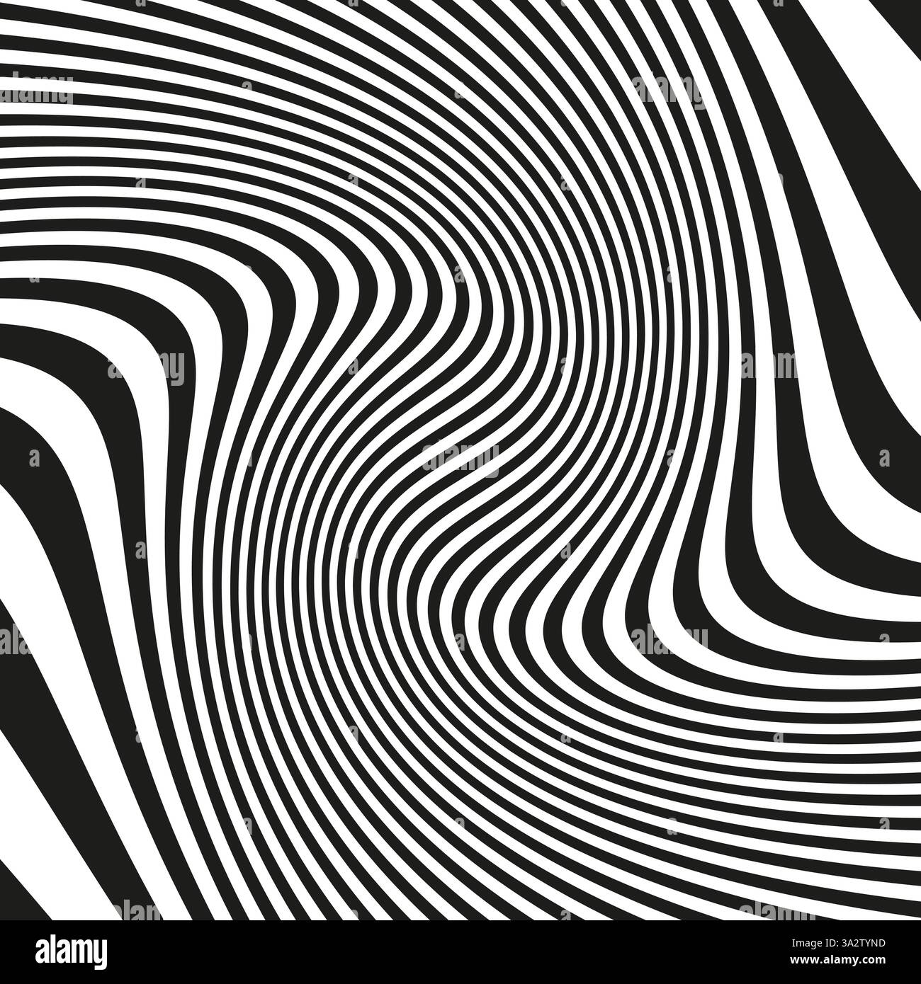Optical wave pattern. Distorted stripe effect. Abstract black motion ...