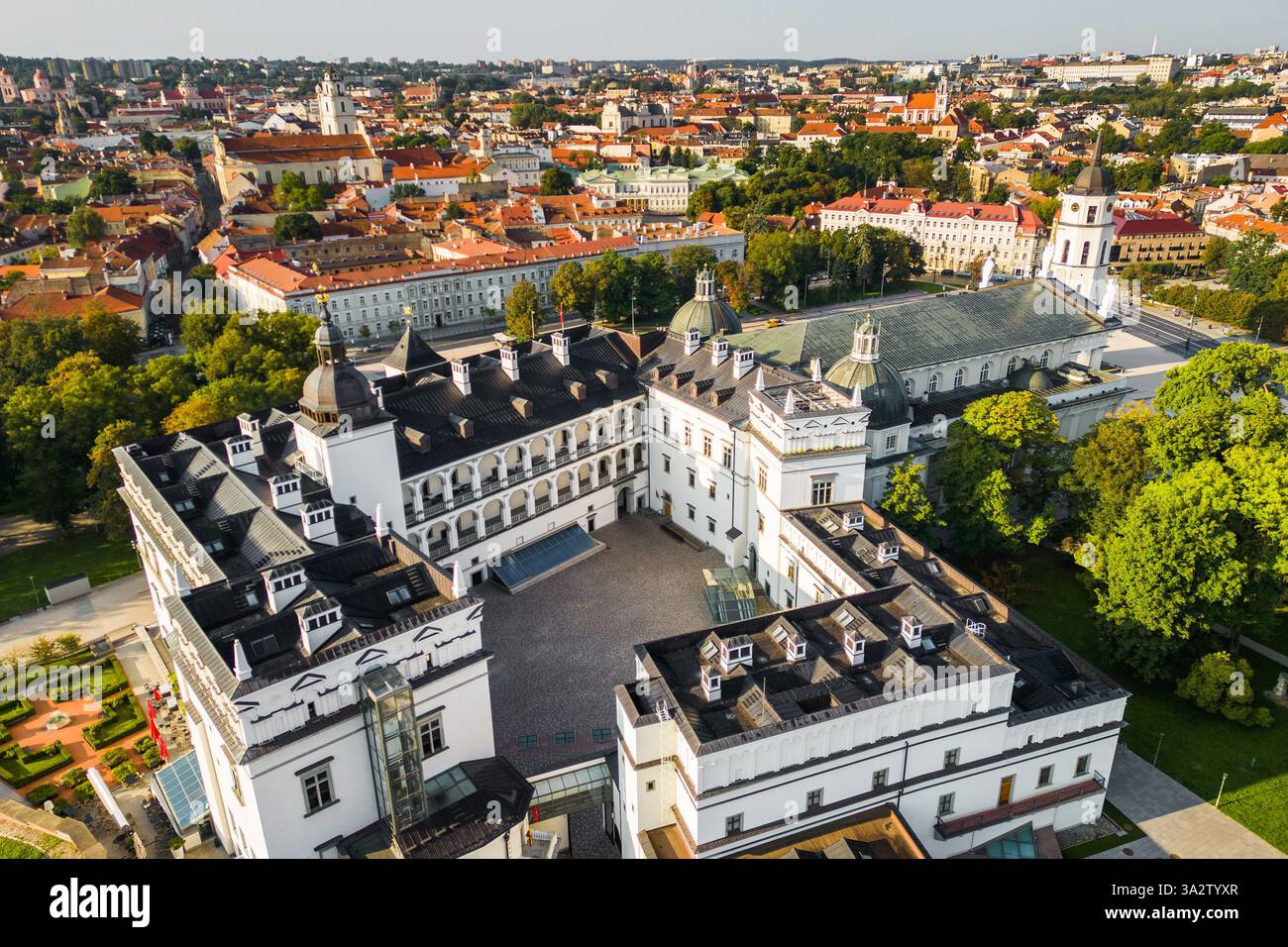 Aerial View of Royal Palace of the Grand Dukes of Lithuania in Vilnius ...