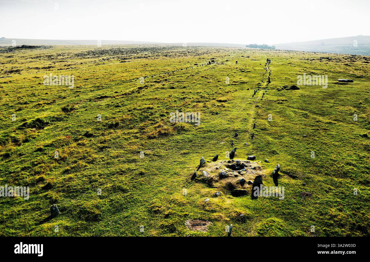 Merrivale Stone Rows, Dartmoor. Two double Neolithic avenues. From ...